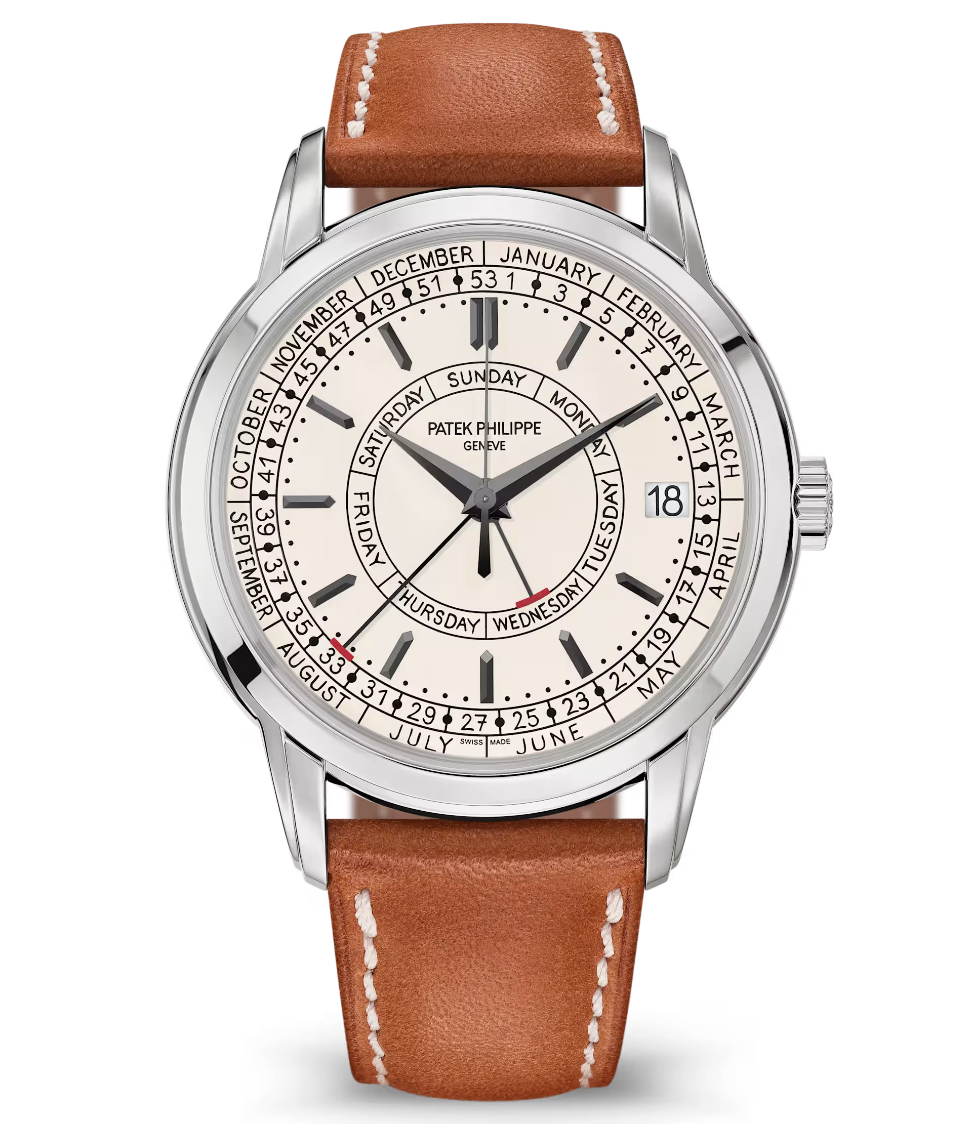 Patek Philippe Calatrava 5212A-001 Silvery Opaline Dial Leather Strap